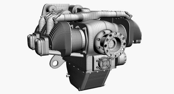 3D piston aircraft engine model | 1146634 | TurboSquid