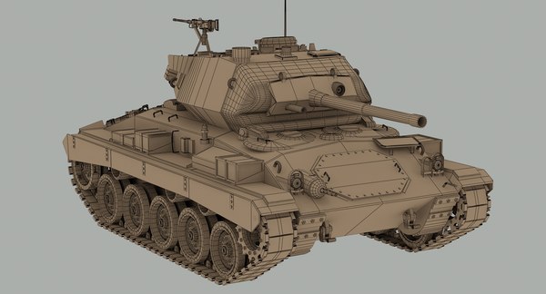 3d m24 chaffee light tank model