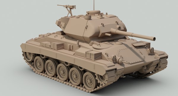 3d m24 chaffee light tank model