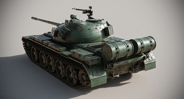 tank t-55 scene 3d model