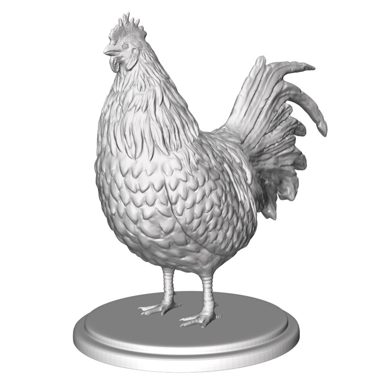3d model chicken print cnc
