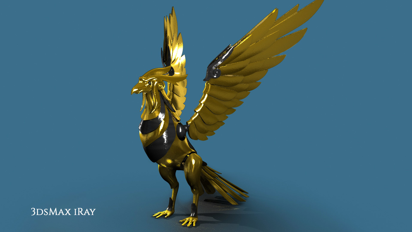 3d mechanical phoenix model