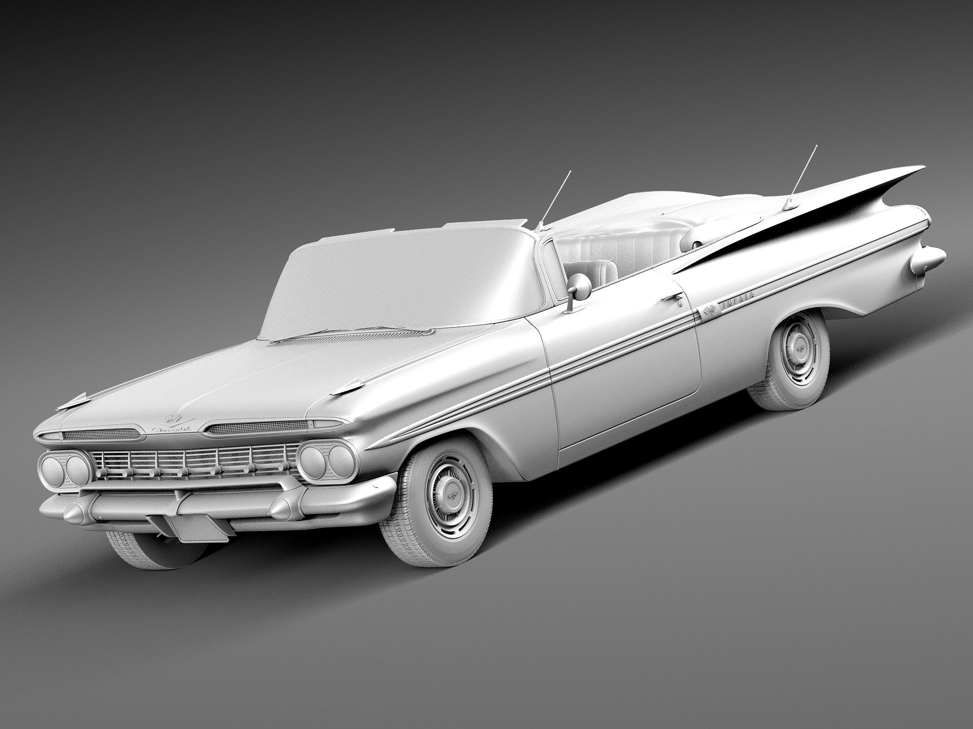 3d chevrolet impala convertible 1959 model