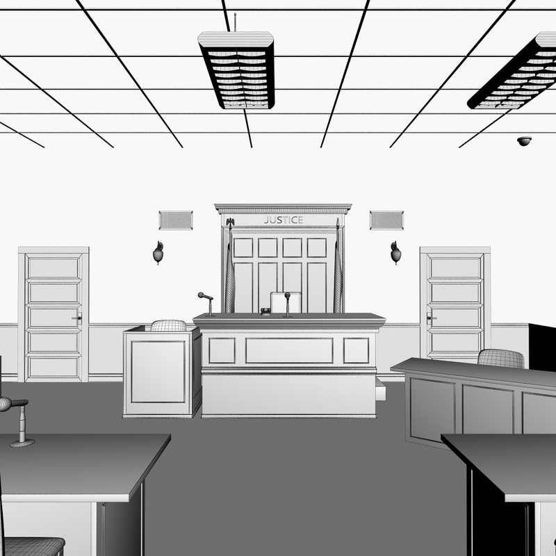 courtroom interior court 3d model