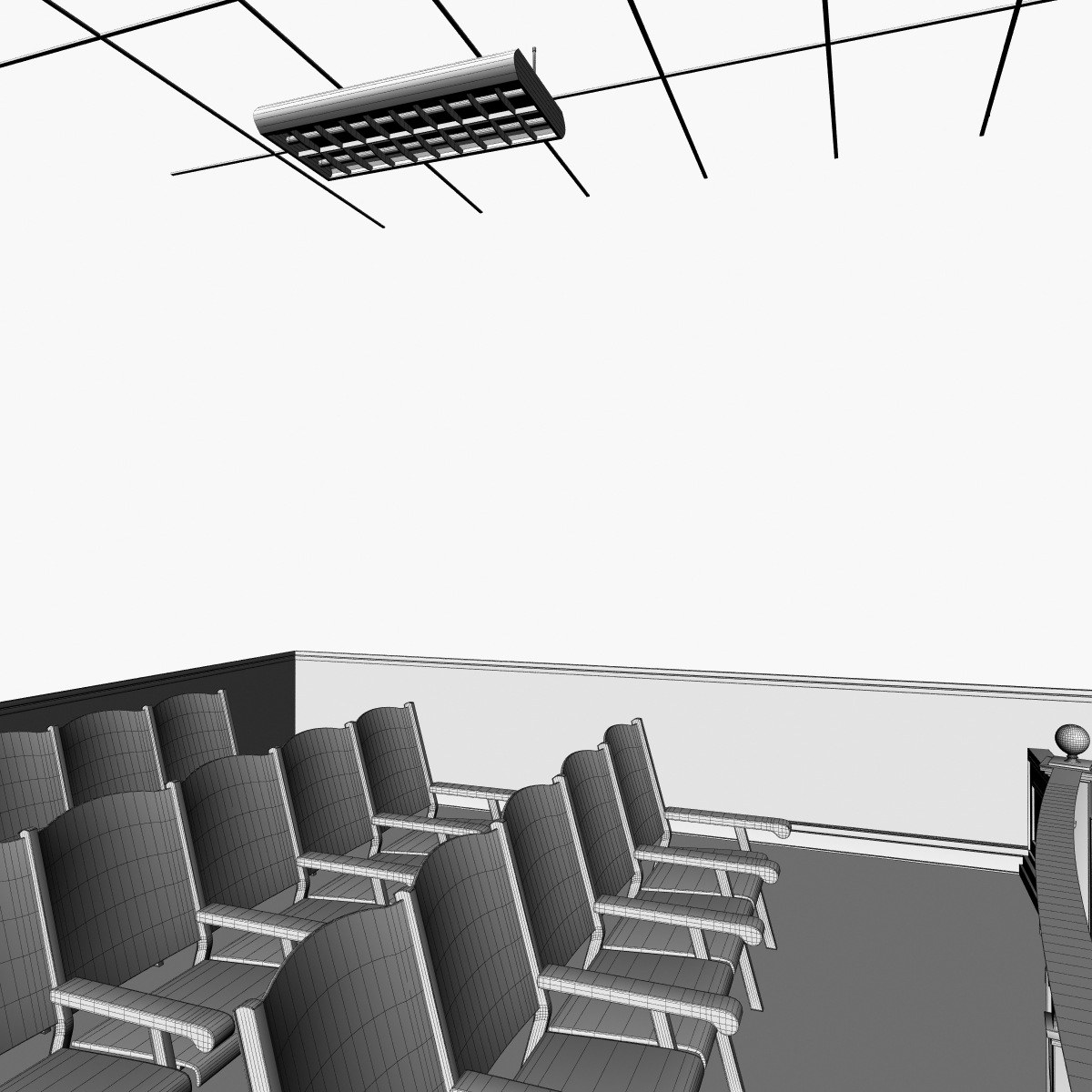courtroom interior court 3d model