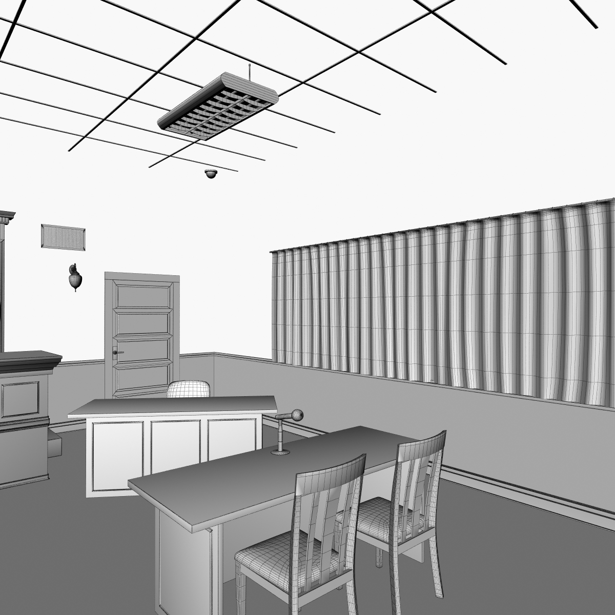 courtroom interior court 3d model