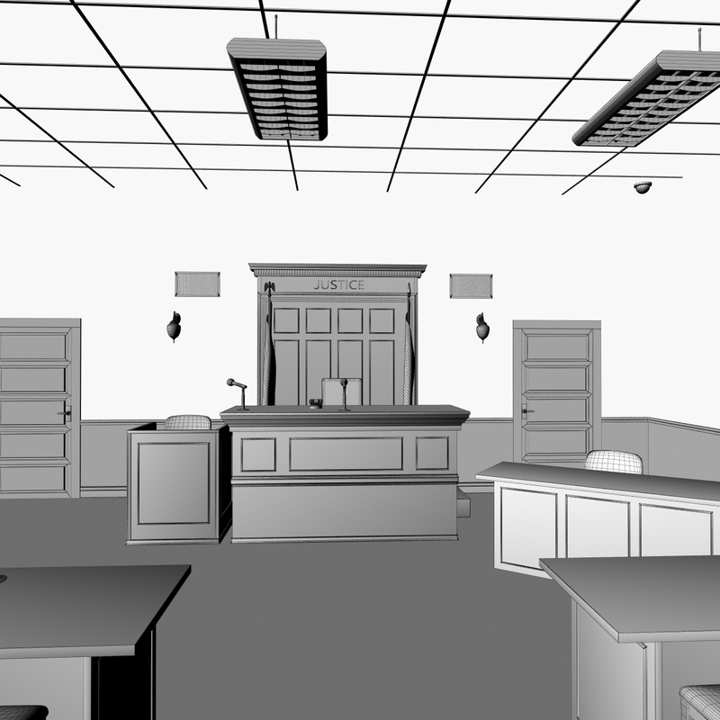 courtroom interior court 3d model