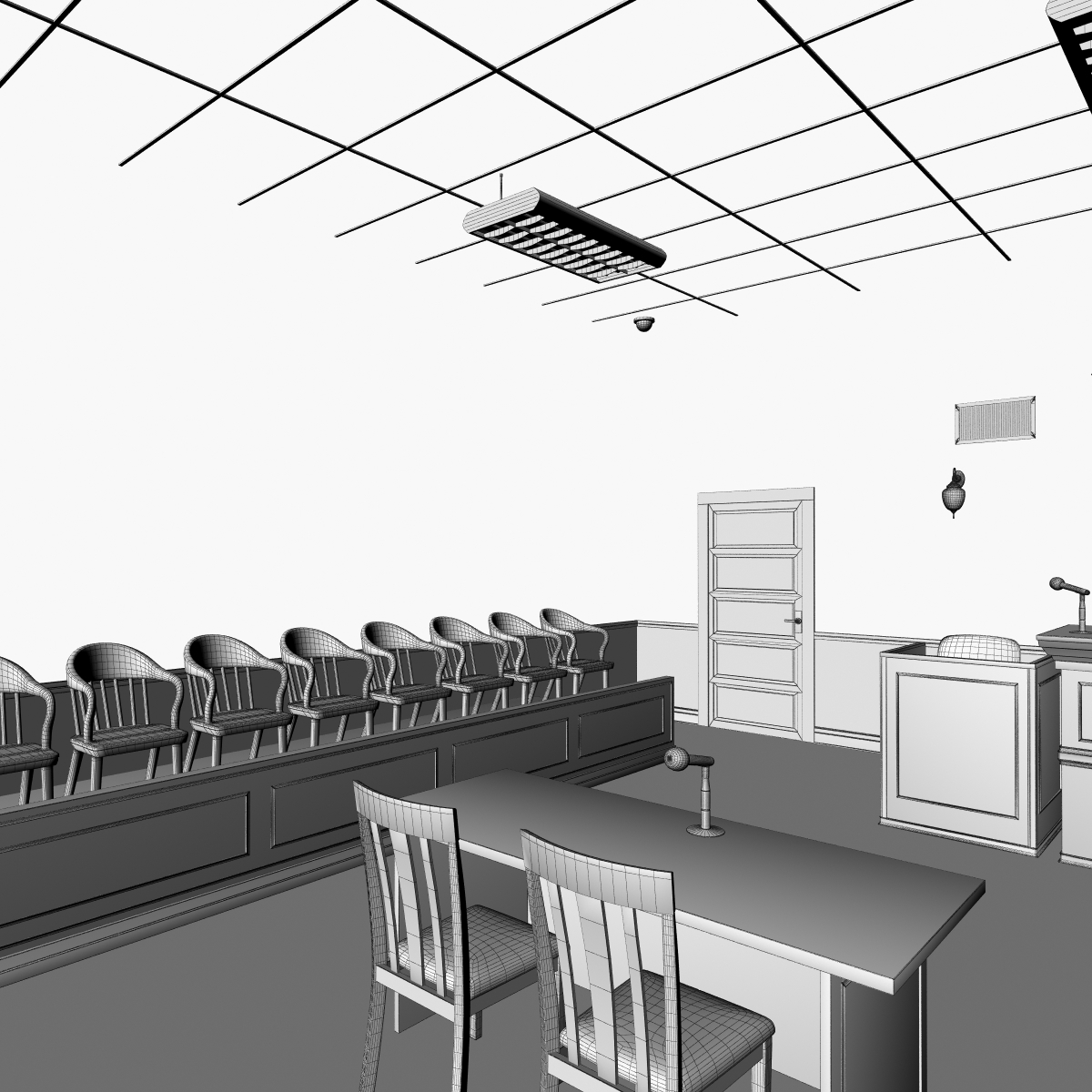 courtroom interior court 3d model