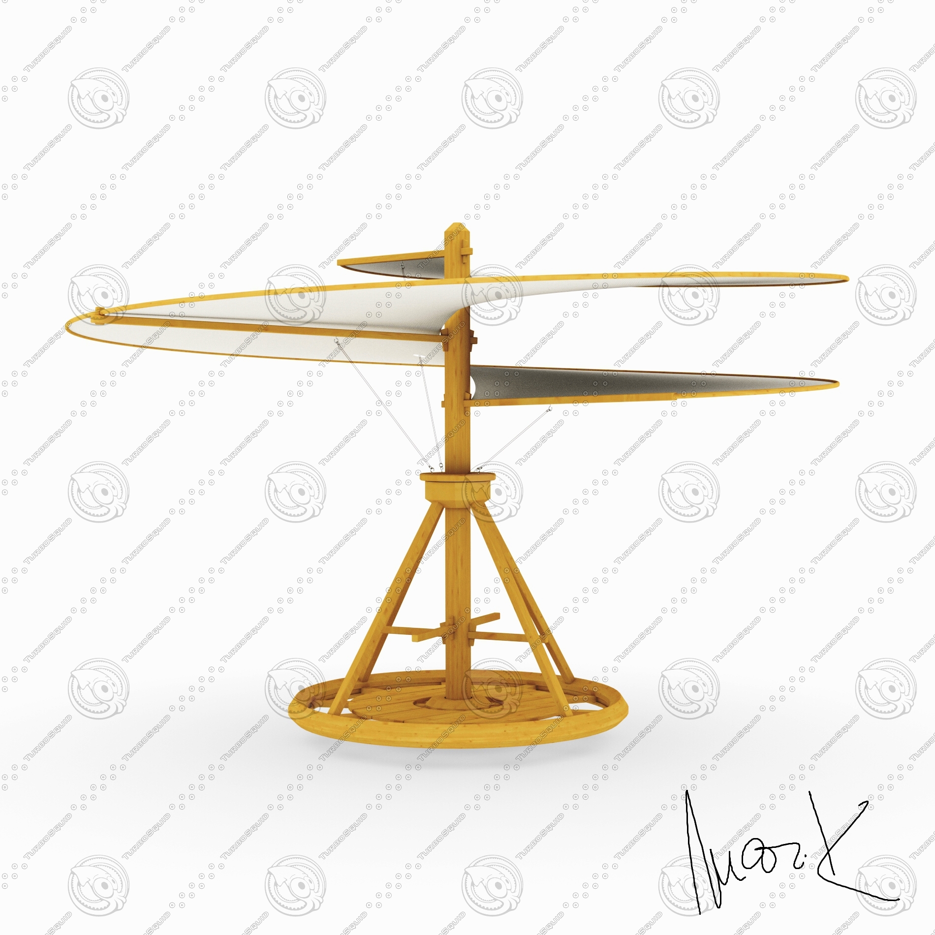 helicopter leonardo da 3ds