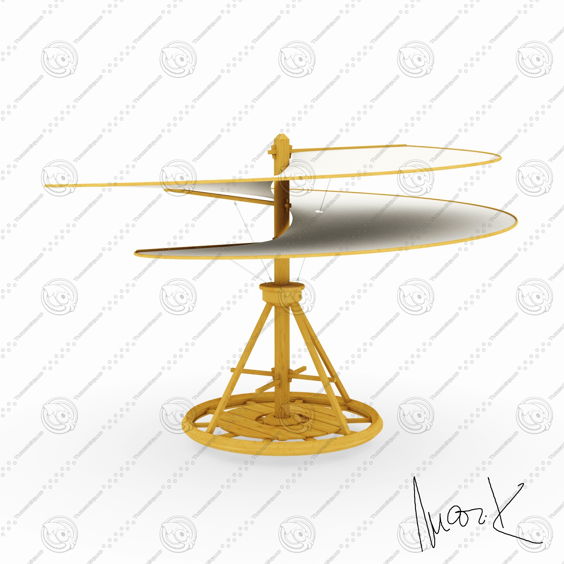 helicopter leonardo da 3ds