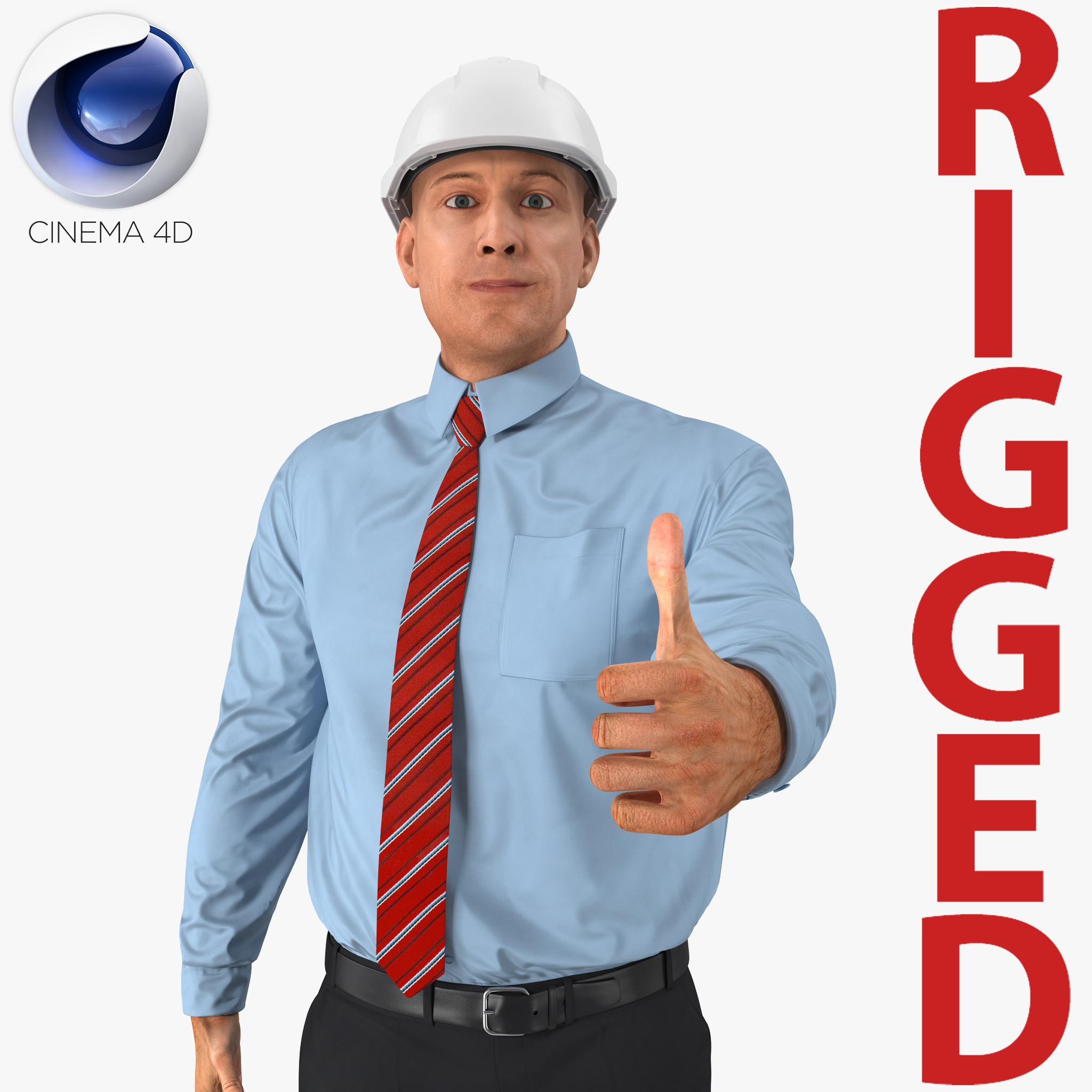 3D construction engineer hardhat rigged model - TurboSquid 1158123