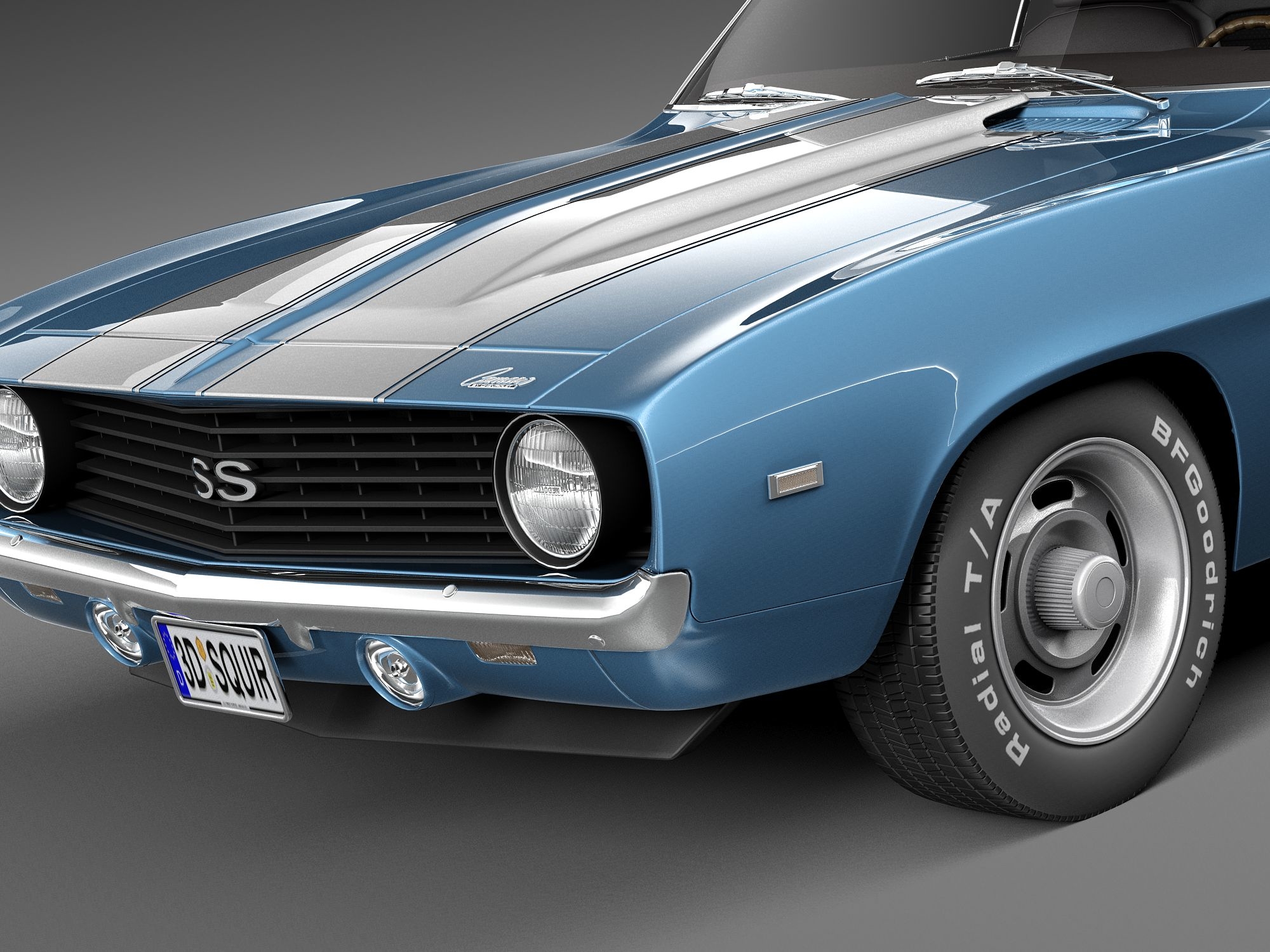 chevrolet camaro ss 1969 3d model
