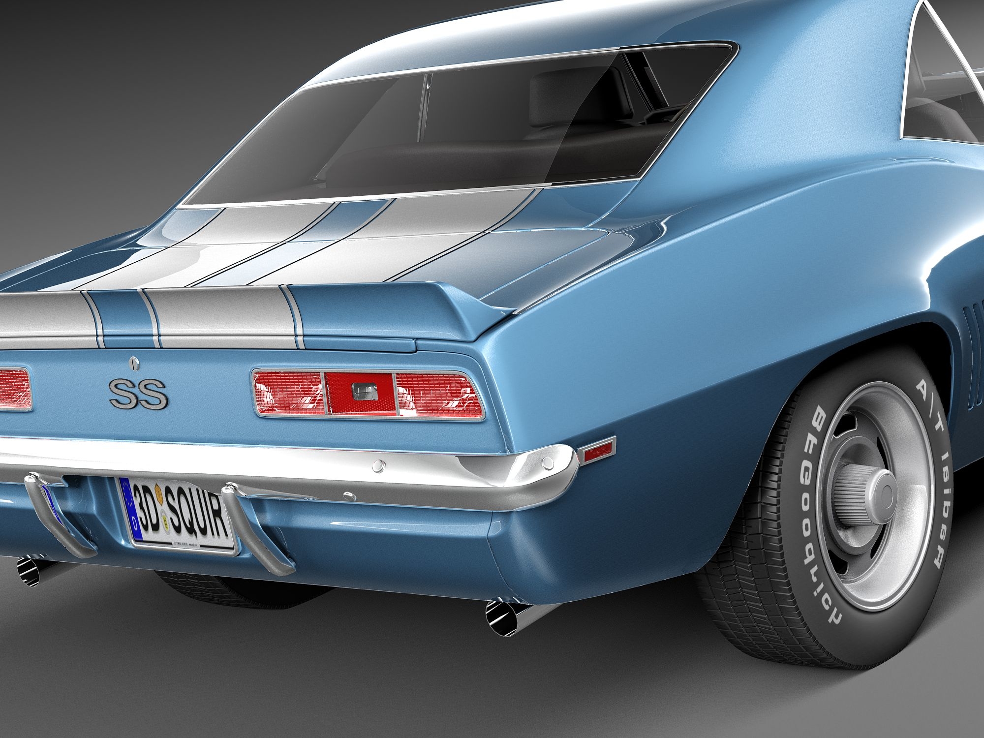 chevrolet camaro ss 1969 3d model