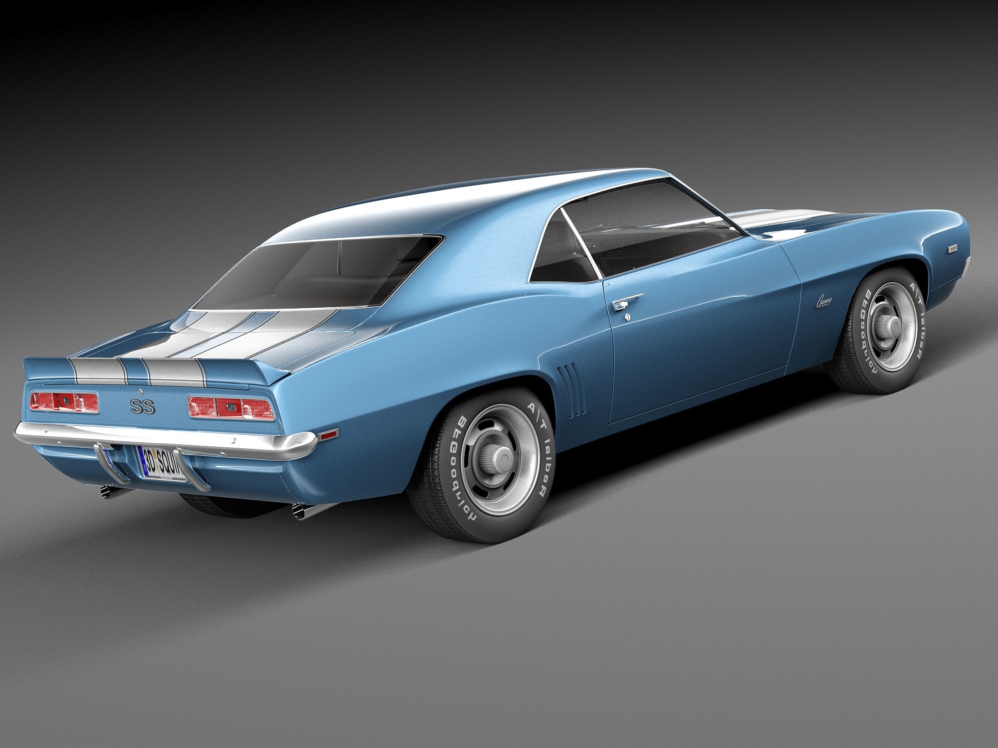 chevrolet camaro ss 1969 3d model