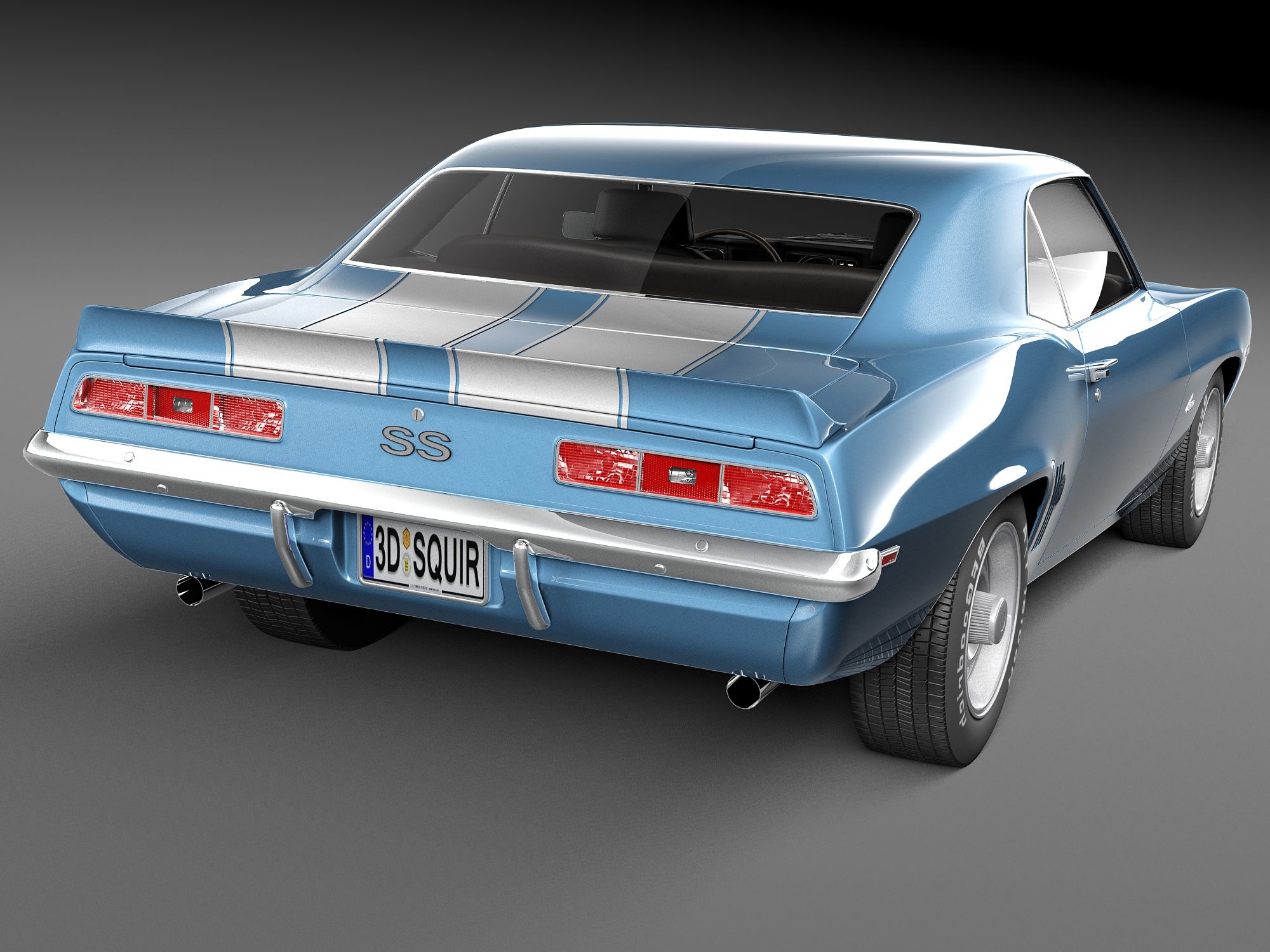 chevrolet camaro ss 1969 3d model