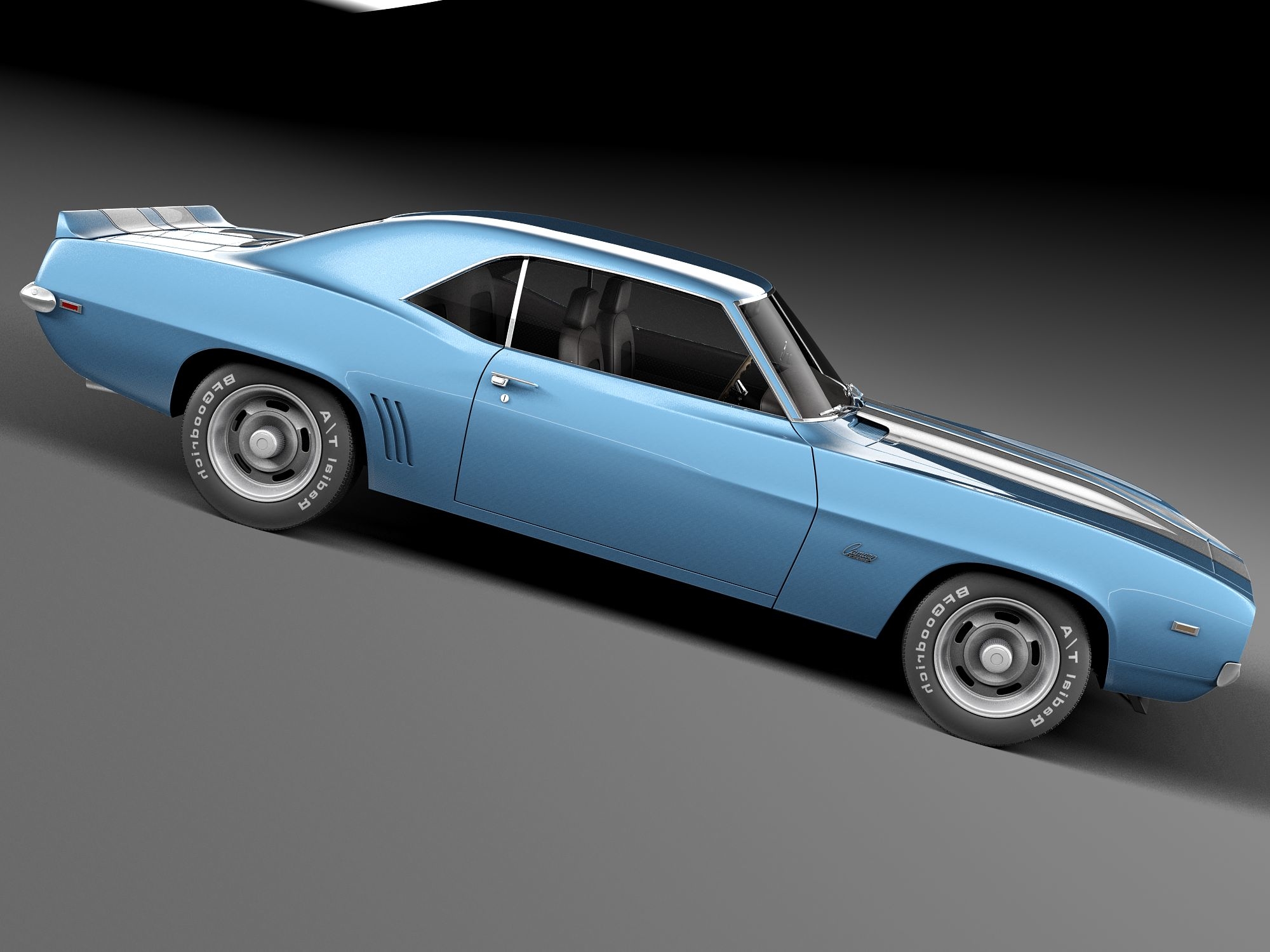 chevrolet camaro ss 1969 3d model
