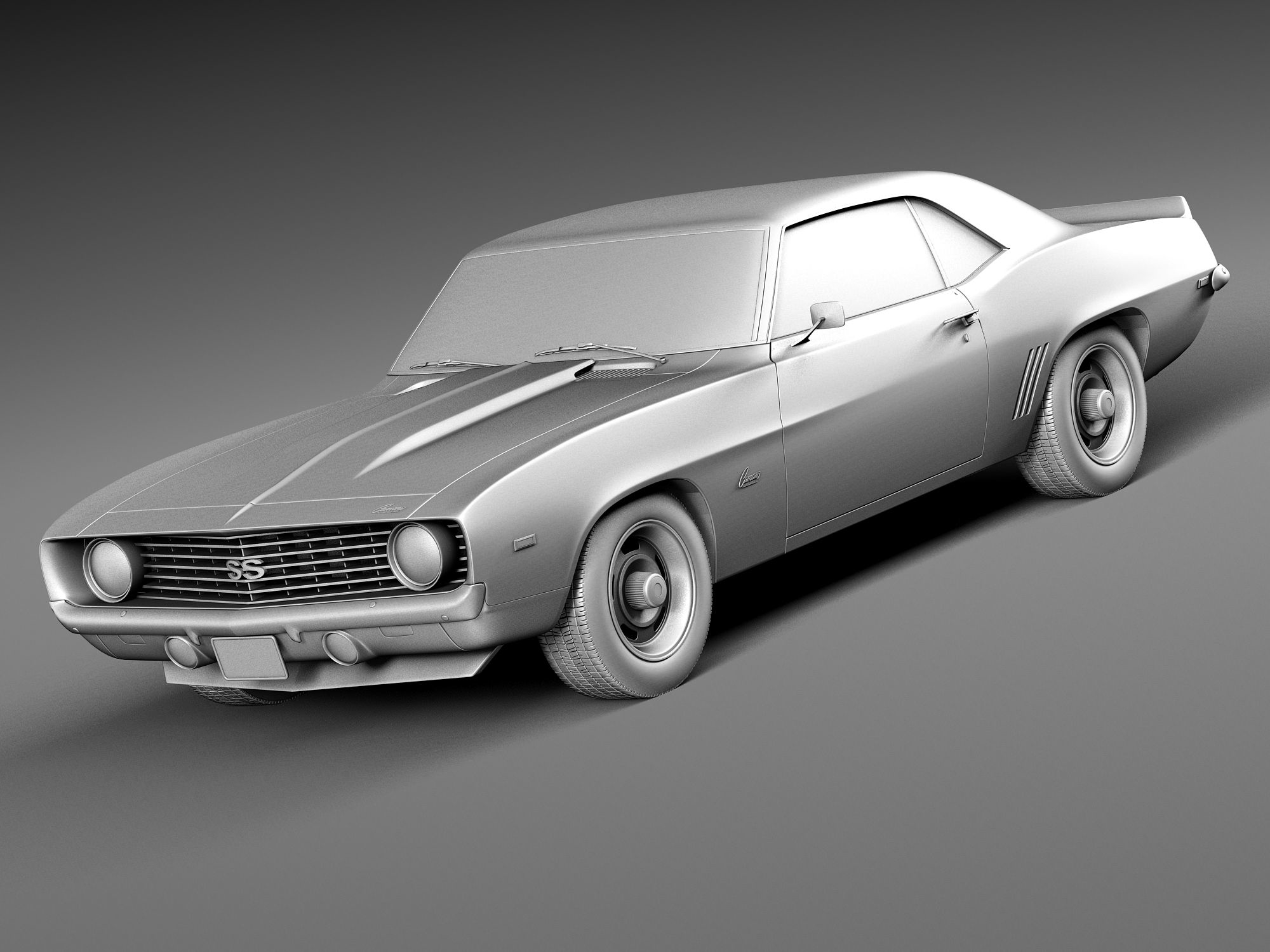 chevrolet camaro ss 1969 3d model