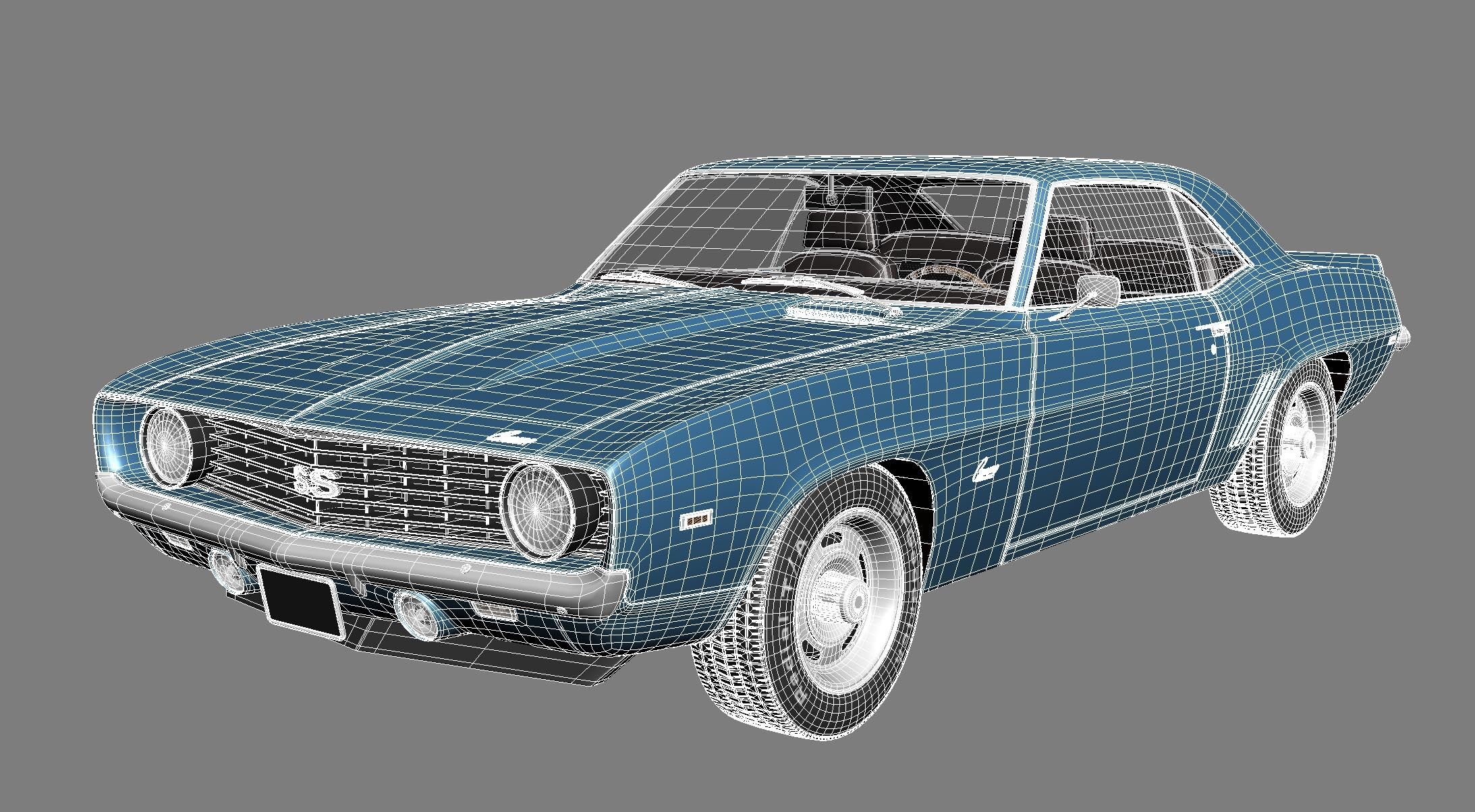 chevrolet camaro ss 1969 3d model