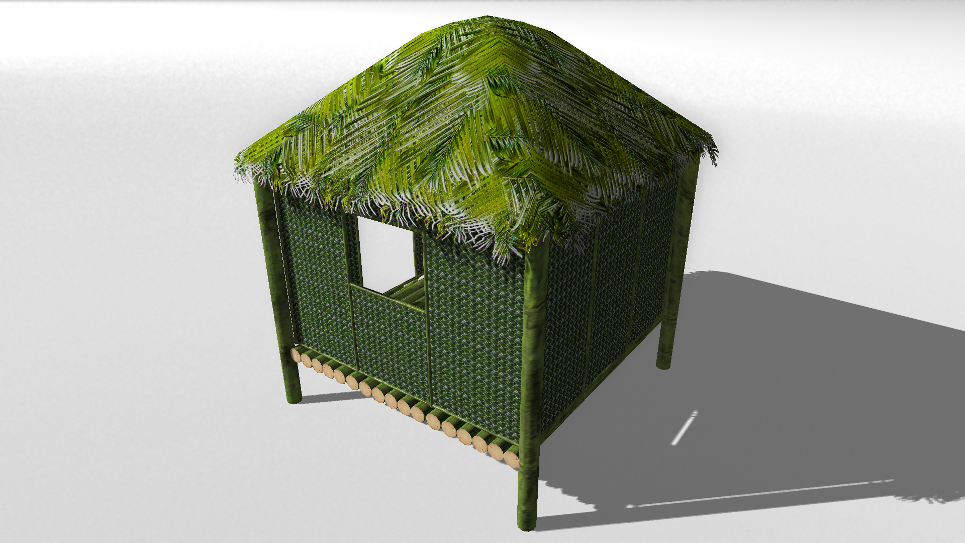 3d tropical hut palm fresh