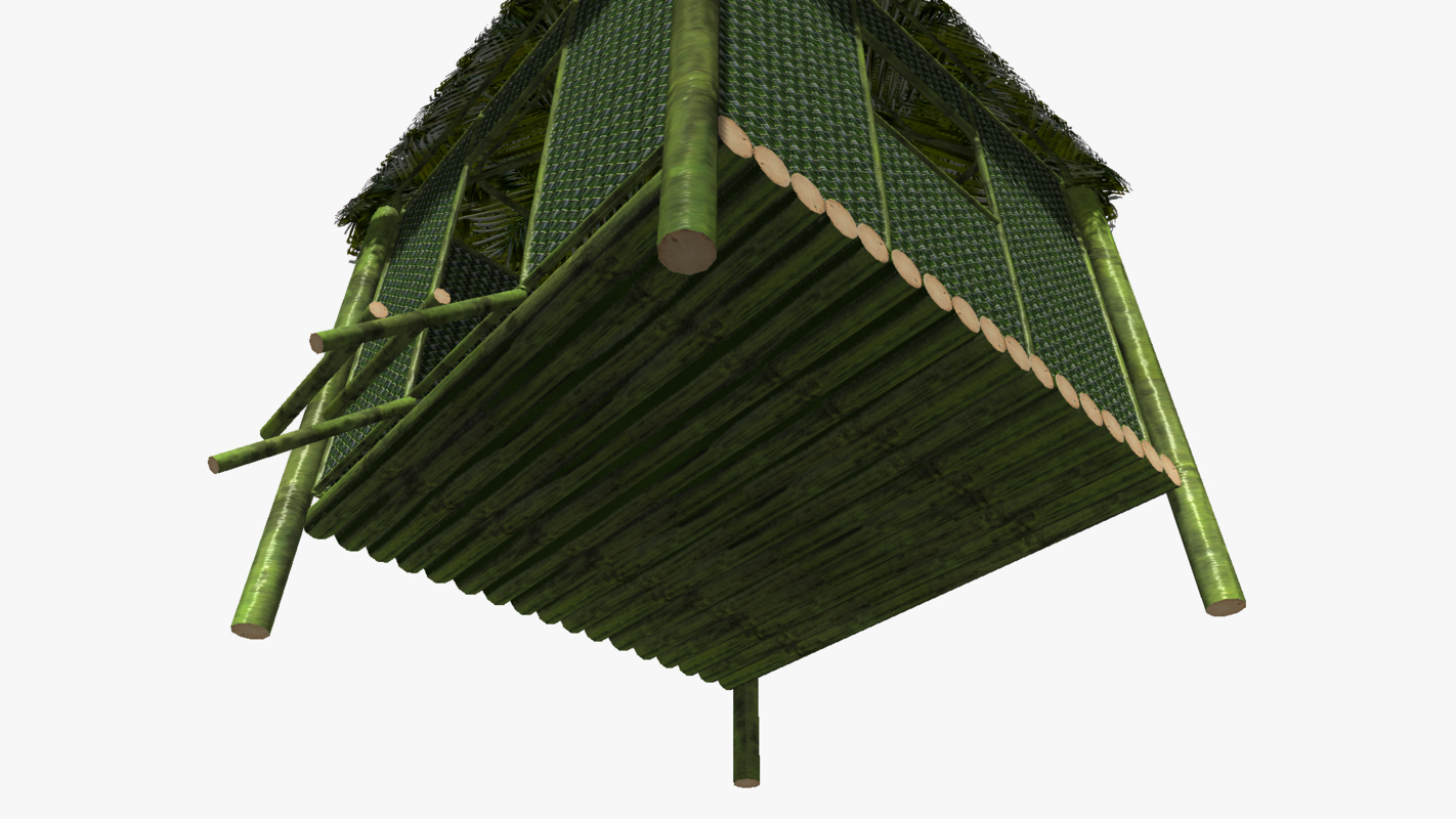 3d tropical hut palm fresh