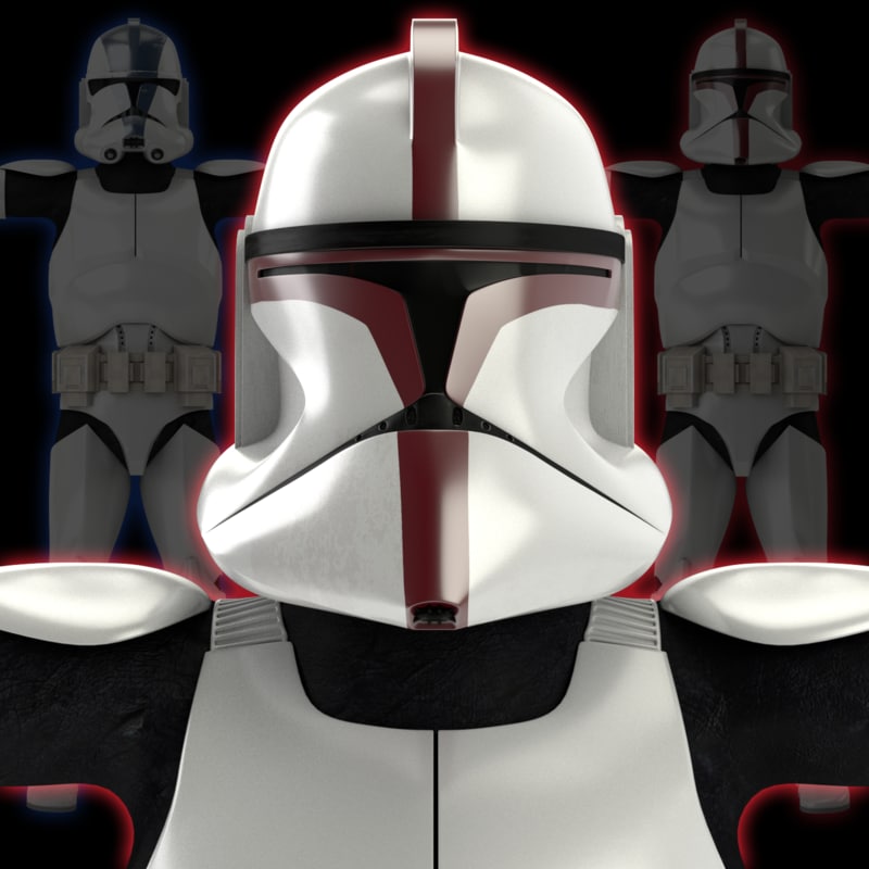 3d model clones soldier gun