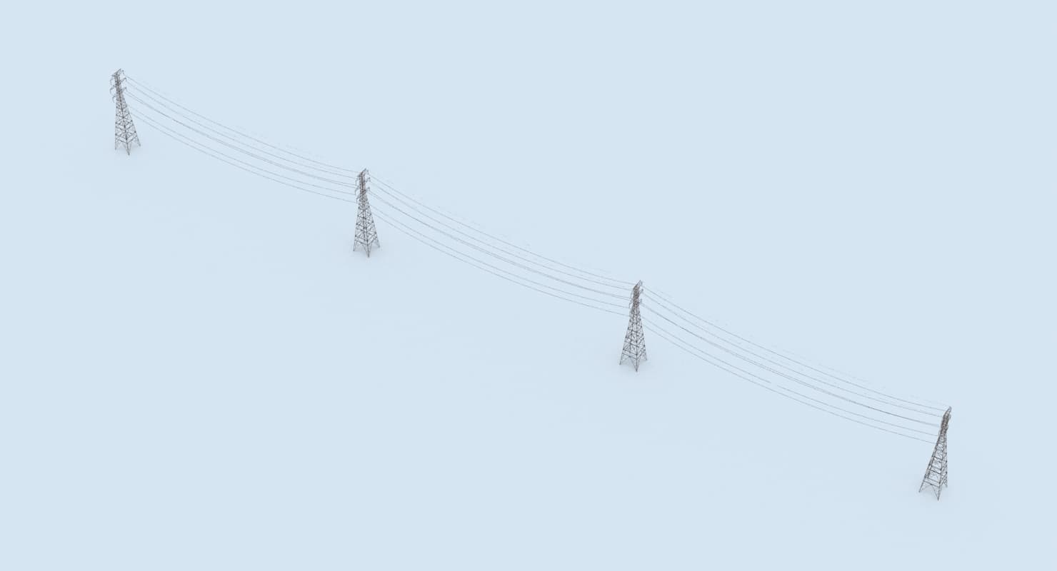 3D power-lines- high-tension - TurboSquid 1160411