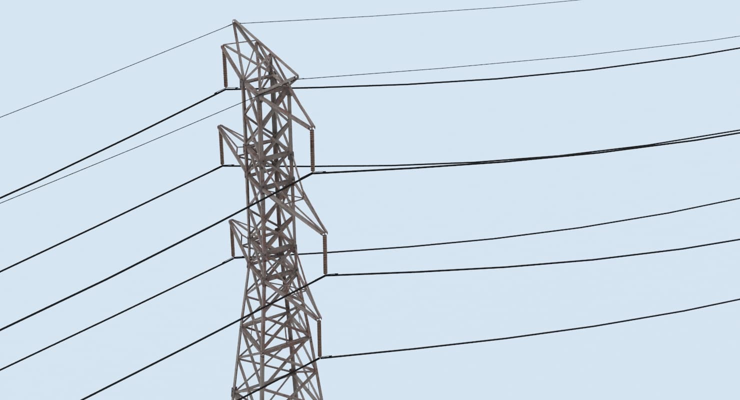3D power-lines- high-tension - TurboSquid 1160411