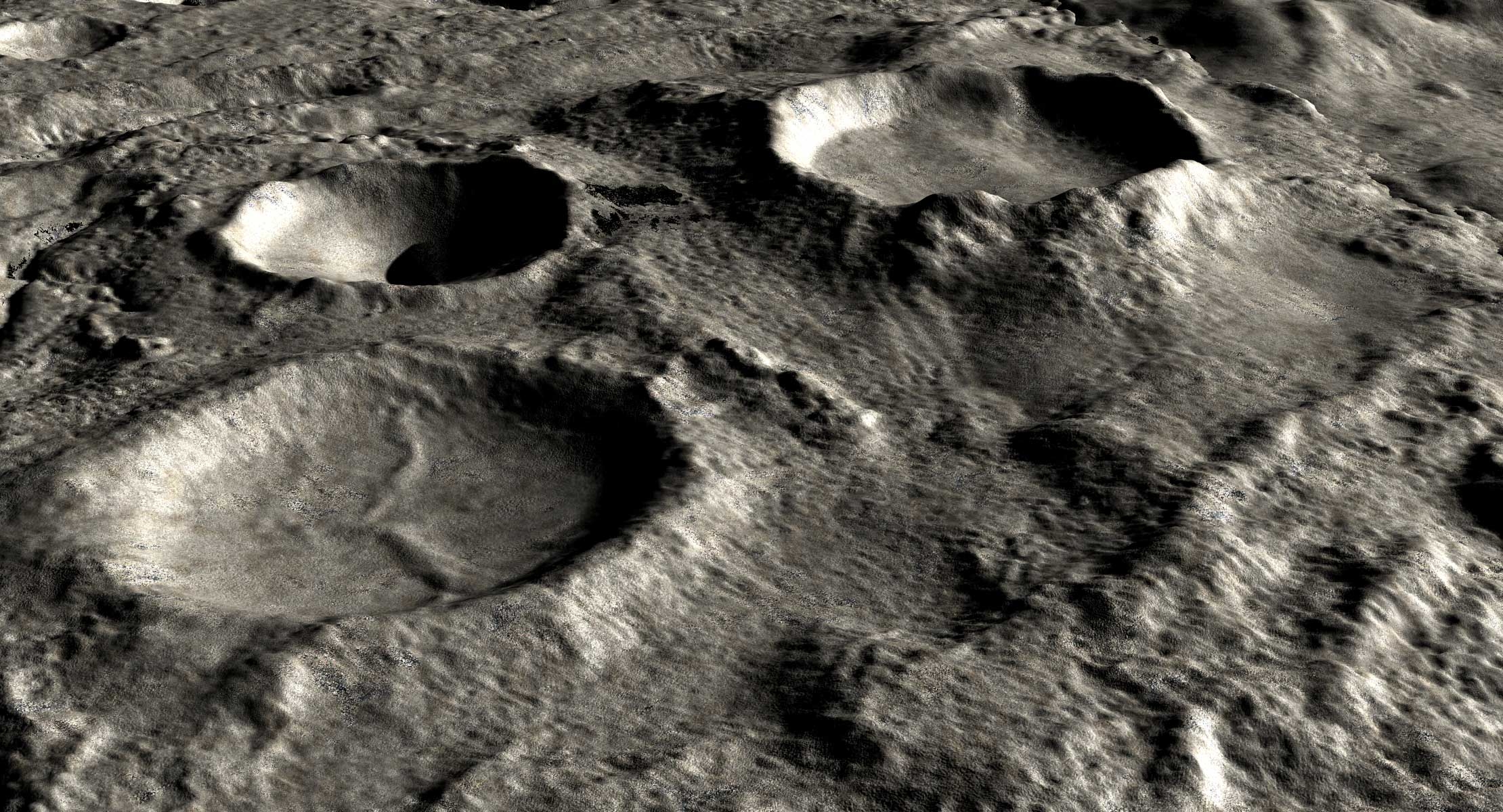 3d scene moon surface landscape model