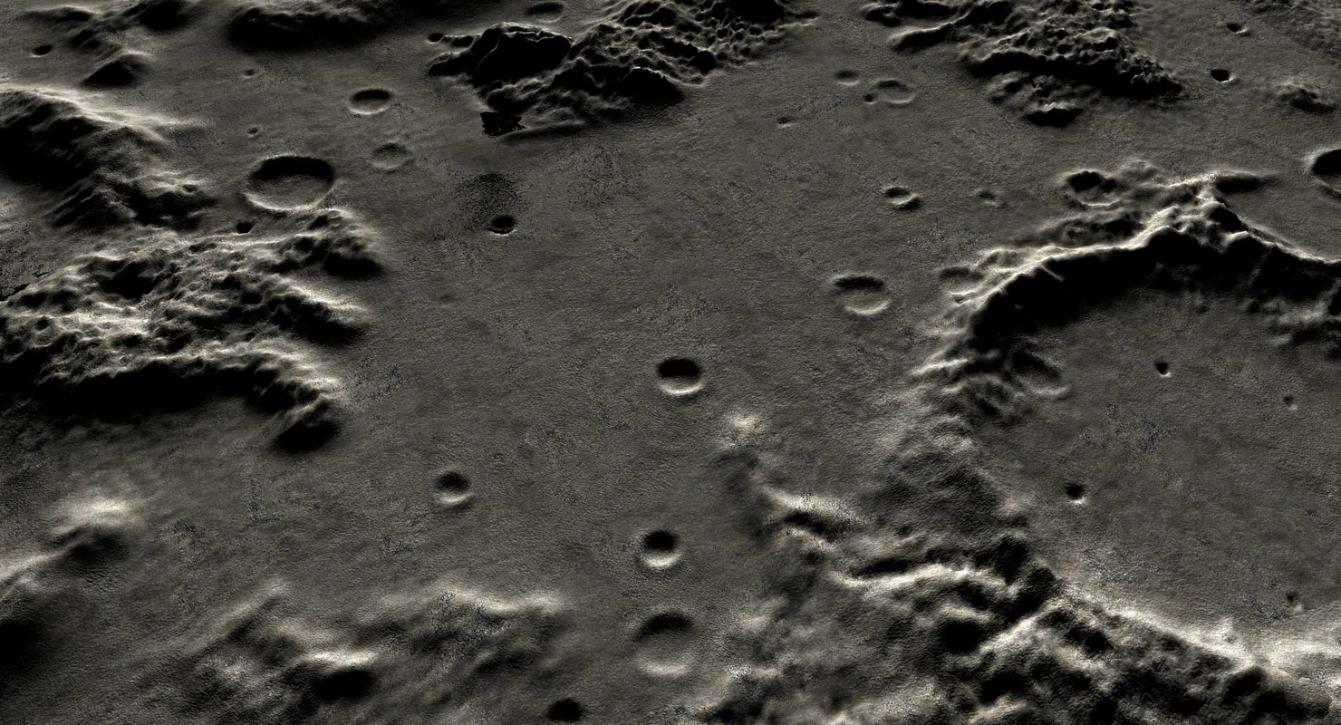 3d scene moon surface landscape model