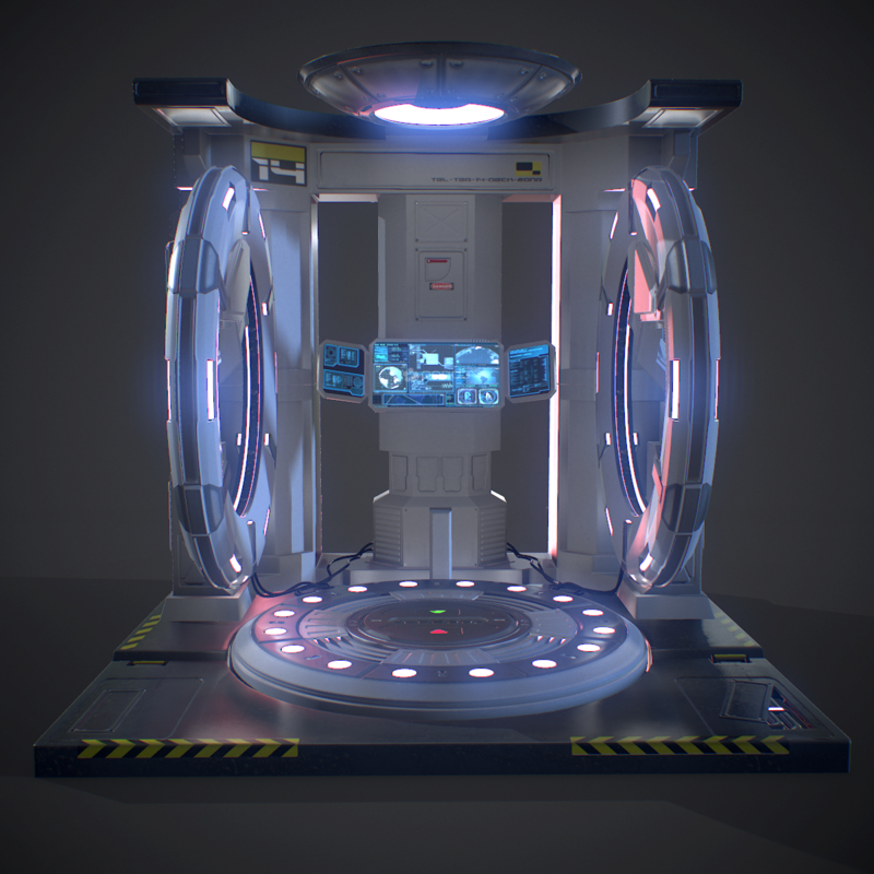 3d sci fi teleportation