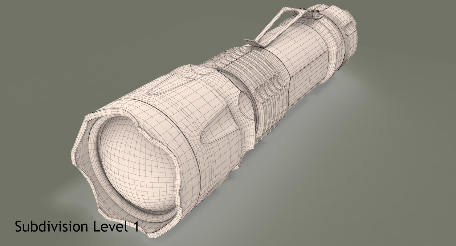 tactical flashlight light 3d model