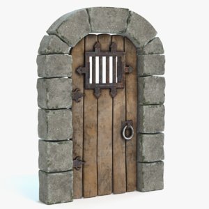 3d model castle dungeon door