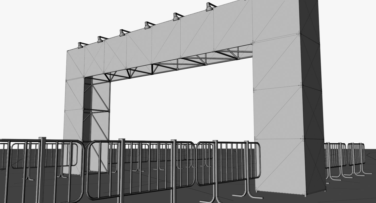 gate fence 3d model