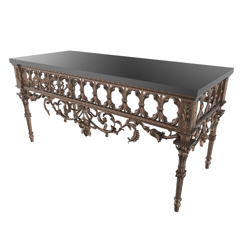 baroque table design 3d model
