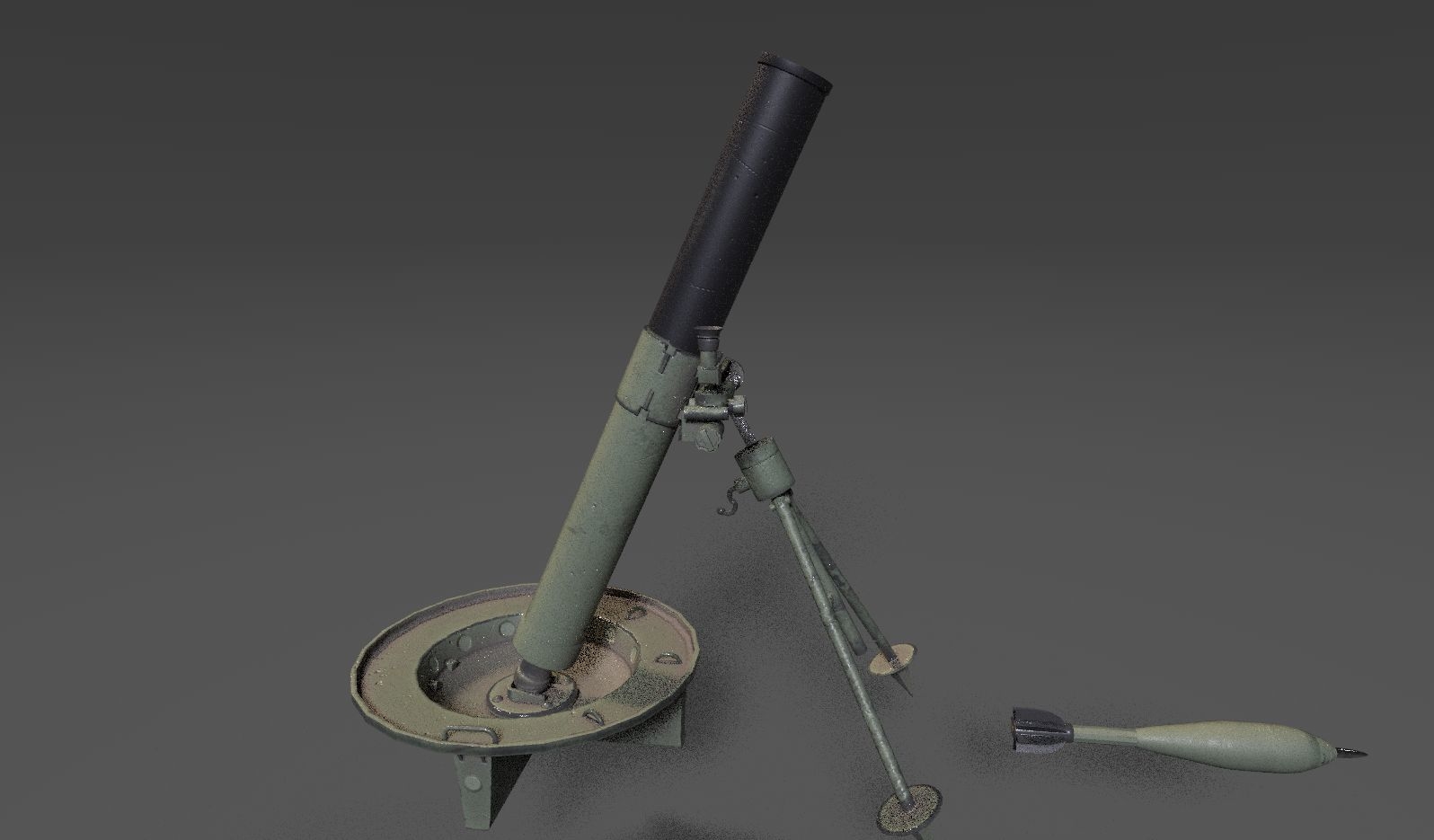 m-75 120mm mortar 3d model