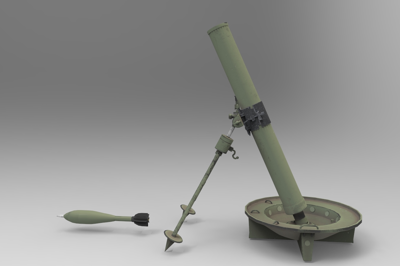 m-75 120mm mortar 3d model