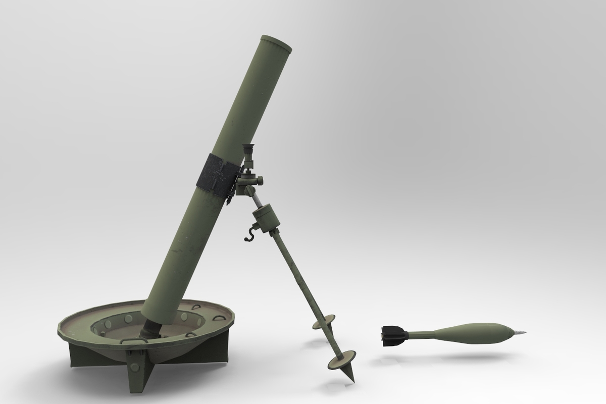 m-75 120mm mortar 3d model