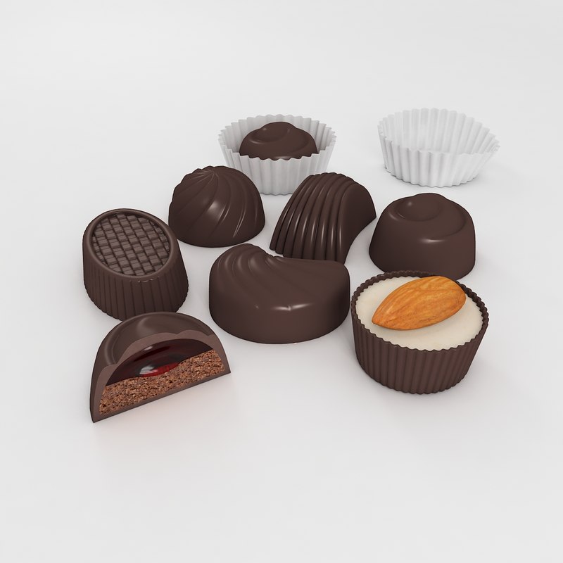 candy roses chocolate 3d model