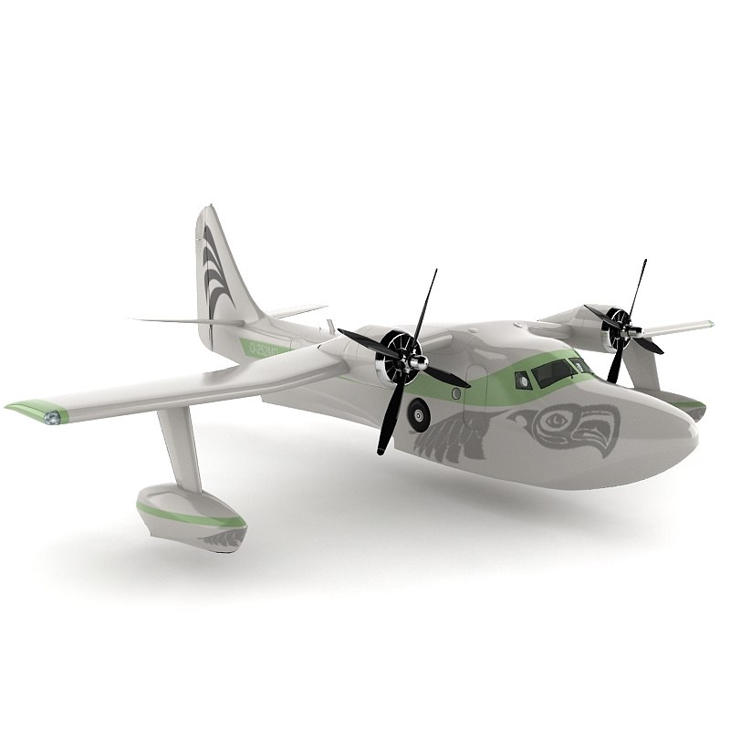 3d seaplane sea model