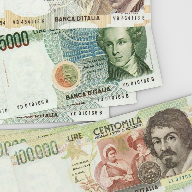 italian lira banknotes 3d c4d