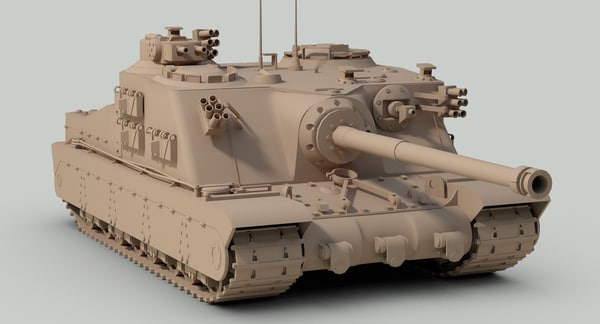 3d ww2 a39 tortoise tank track model