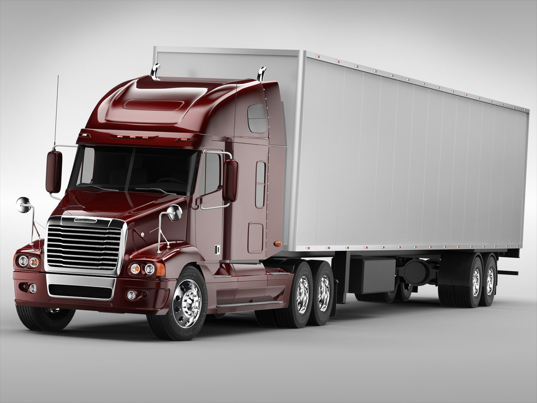3d Model Freightliner Truck Trailer 3d Model Freightliner Truck Trailer