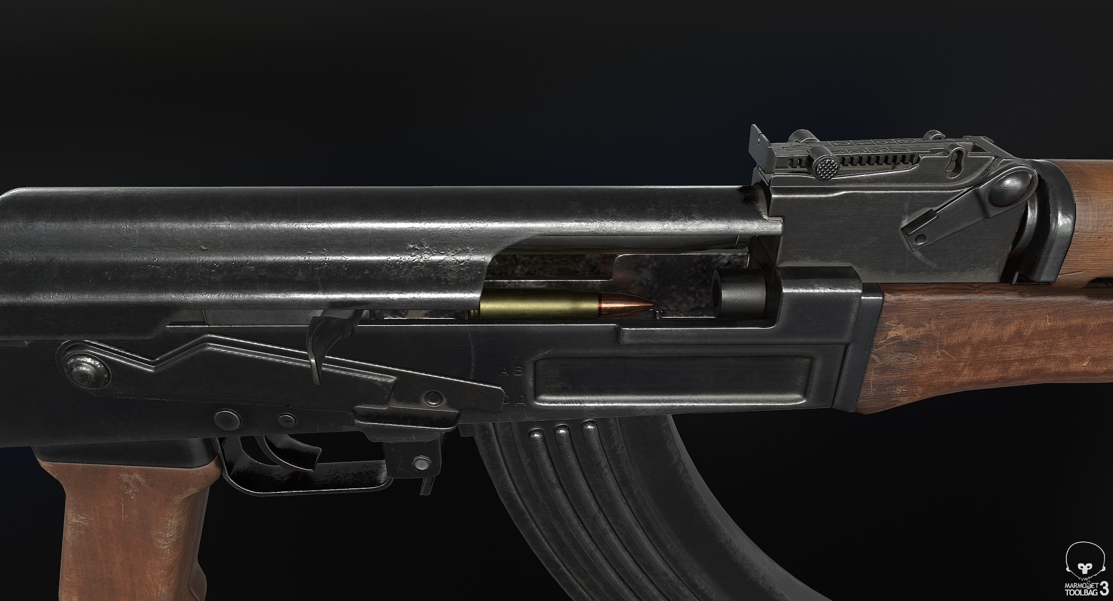 3d model ak-47 rifle