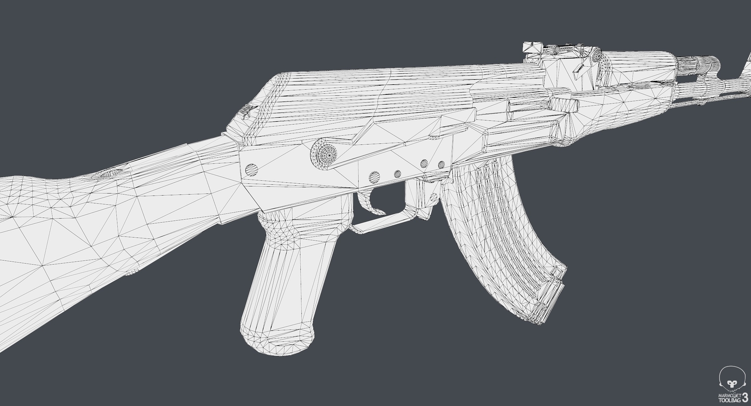 3d model ak-47 rifle