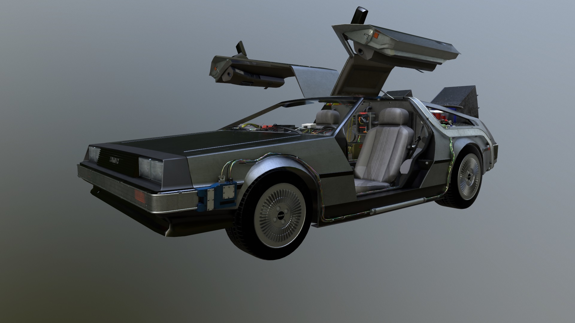 3d delorean car model