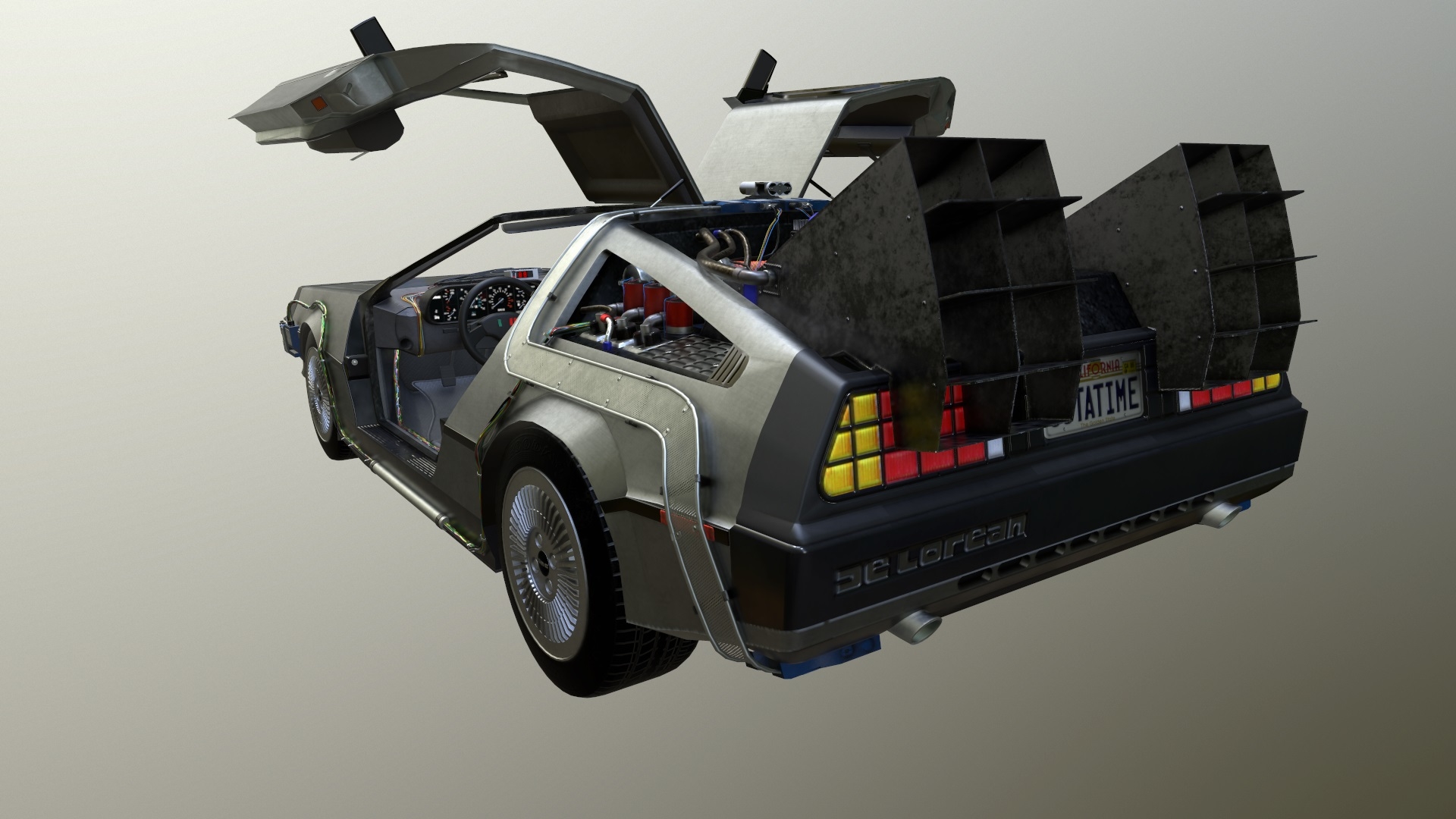 3d delorean car model