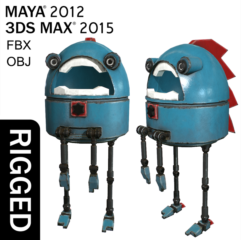 3d low-poly robot model