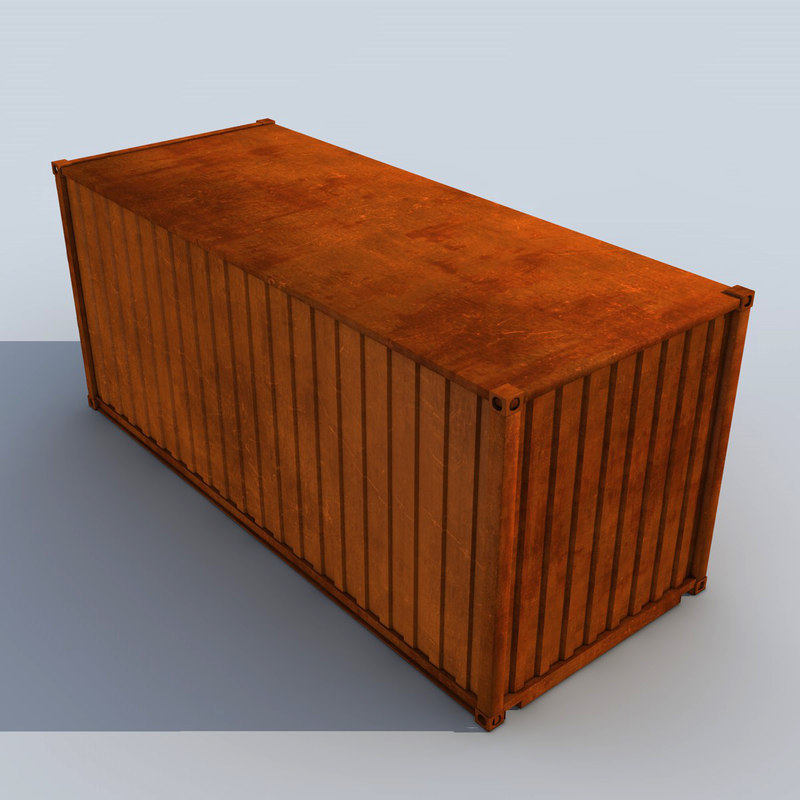 3d rusty cargo container model