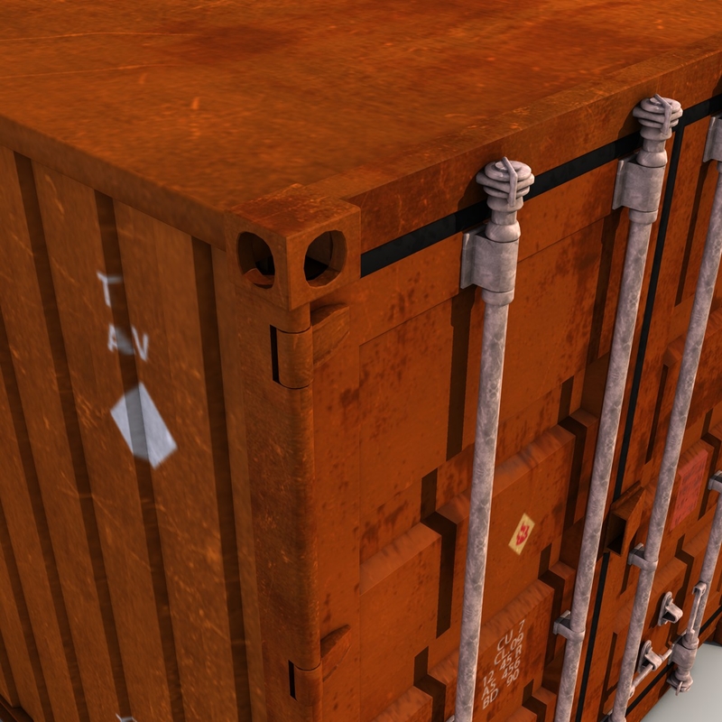 3d rusty cargo container model