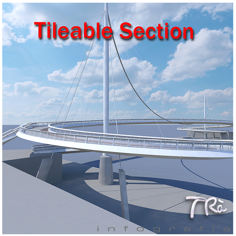 suspension bridge 3d model